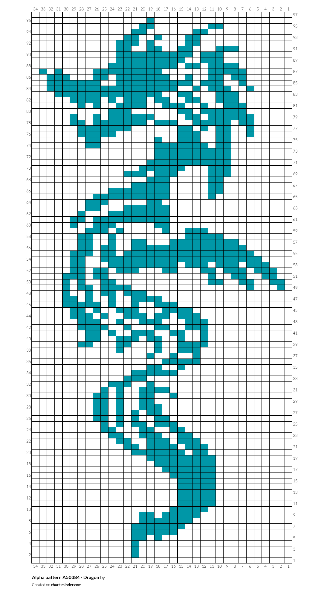 Alpha pattern A50384 - Dragon by Rebecca | Chart Minder