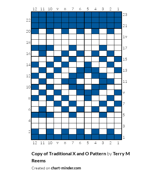 Traditional X and O Pattern by Terry M Reems | Chart Minder