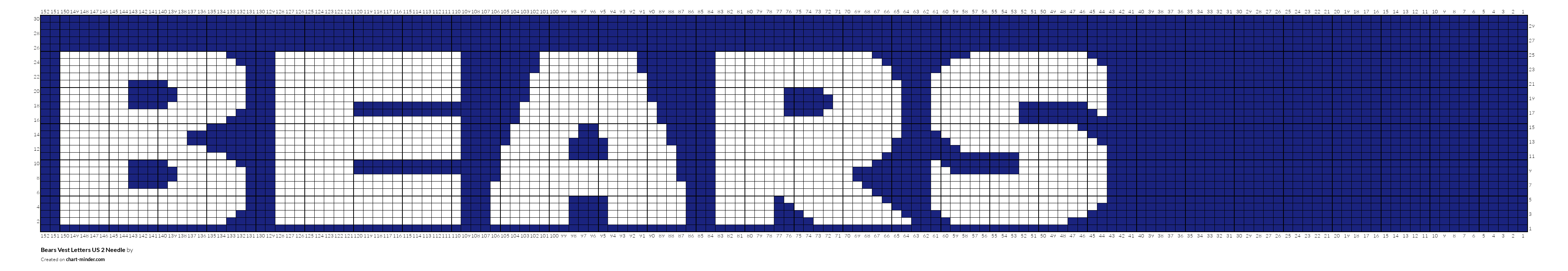Bears Vest Letters US 2 Needle by Hailey | Chart Minder