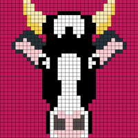 Cow Head Pixel Art.png by Kat McG | Chart Minder