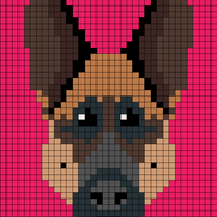 German Shepherd Pixel Art.jpg by Kat McG | Chart Minder