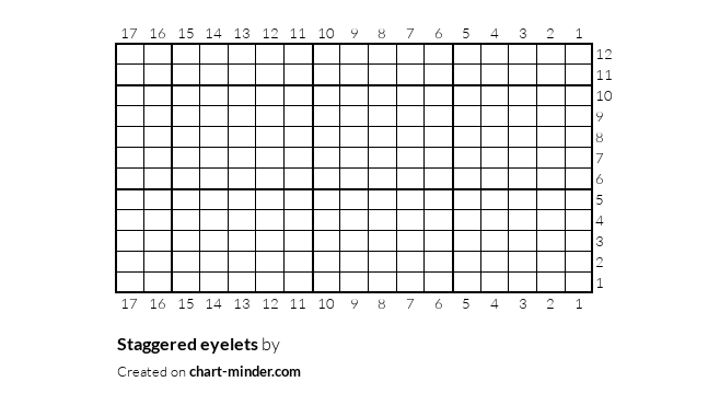 Staggered eyelets by toomuchyarn | Chart Minder